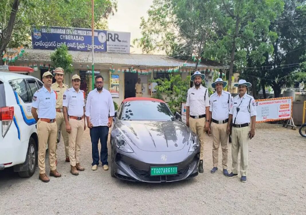 Hyderabad police book father over minor driving MG Cyberster: WATCH ...